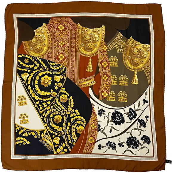 Loewe | Accessories | Loewe Scarf Brown White Black Gold Tauromaquia ...
